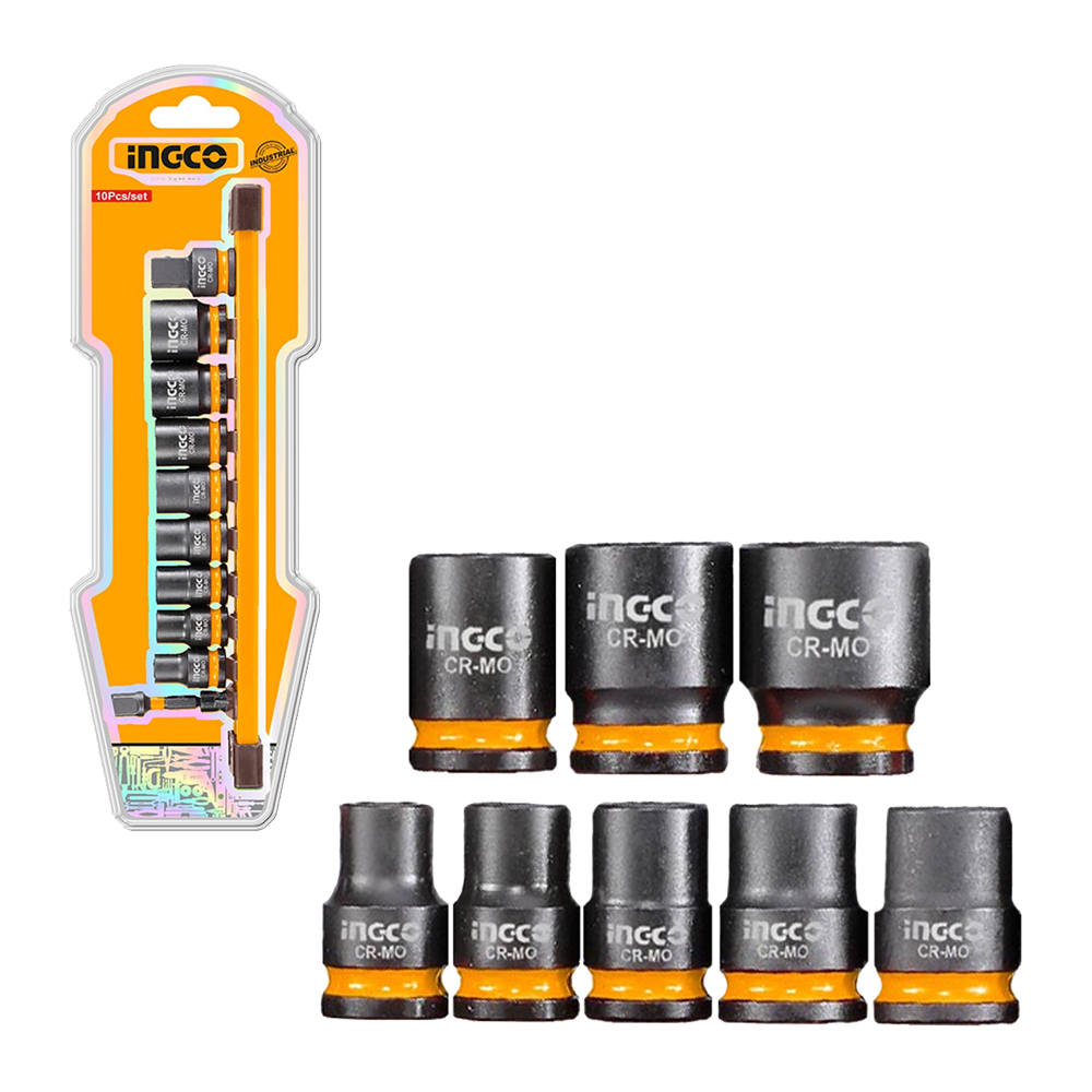 Ingco HKISSD38104 Impact Socket Set 3/8"DR. 10Pcs – Goldpeak Tools PH