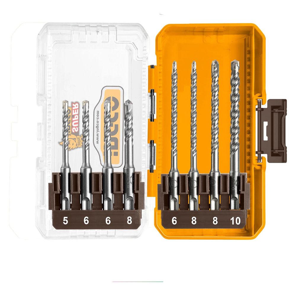 Ingco AKDL11806 SDS-Plus Hammer Drill Bit Set 8PCS – Goldpeak Tools PH