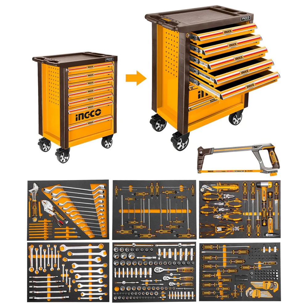 Ingco HTCS273281 Roller Tool Cabinet / Tool Chest with 328Pcs Hand Too ...