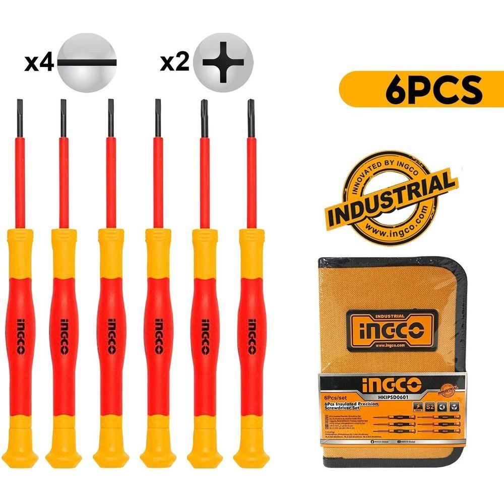 Ingco HKIPSD0601 6pcs Insulated VDE Precision Screwdriver Set ...