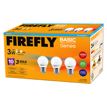 Firefly LED Indoor Lighting A-Bulbs 3-Bulb Value Pack – Goldpeak Tools PH