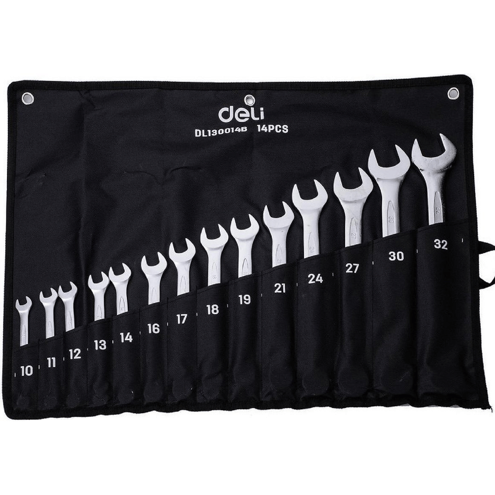 Deli EDL130014B Combination Spanner Set (10mm-32mm) 14pcs – Goldpeak ...