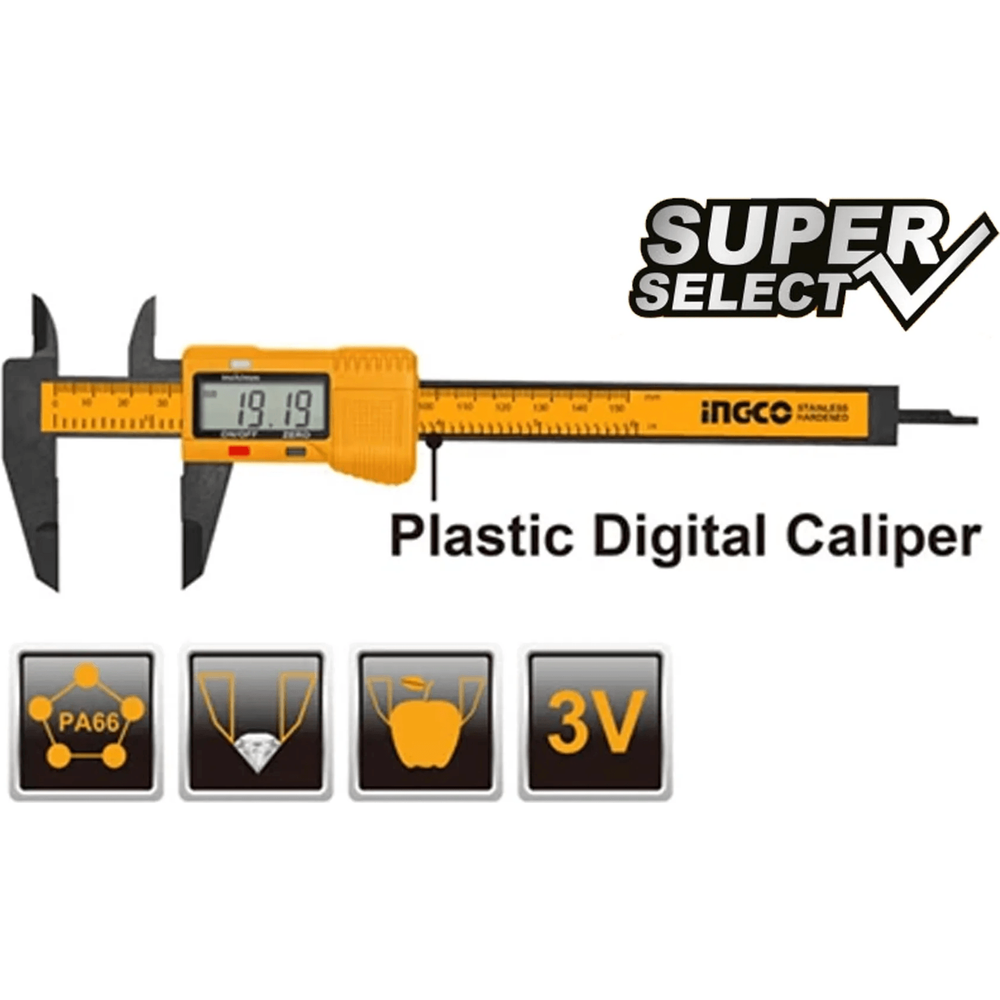 Ingco HDCP16150 Plastic Digital Caliper 150mm (SS) – Goldpeak Tools PH