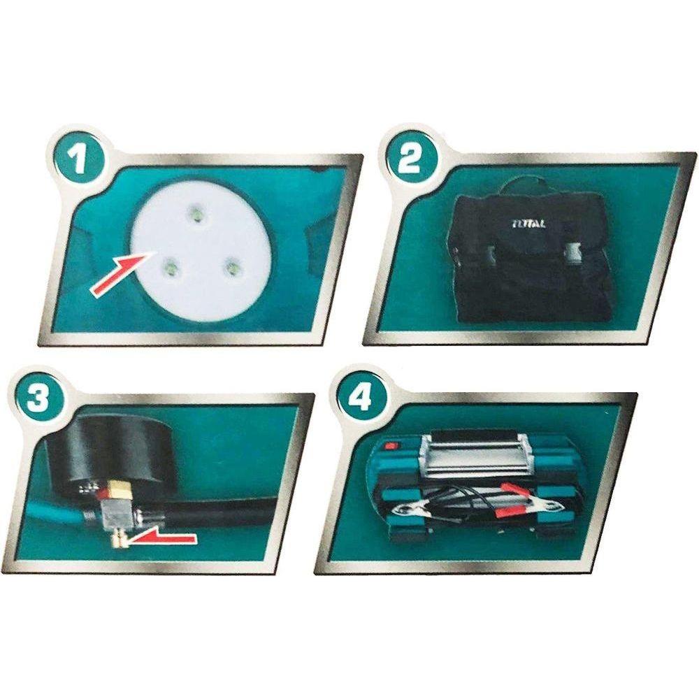Total TTAC2506 12V Cordless Air Compressor with Light 120 PSI ...