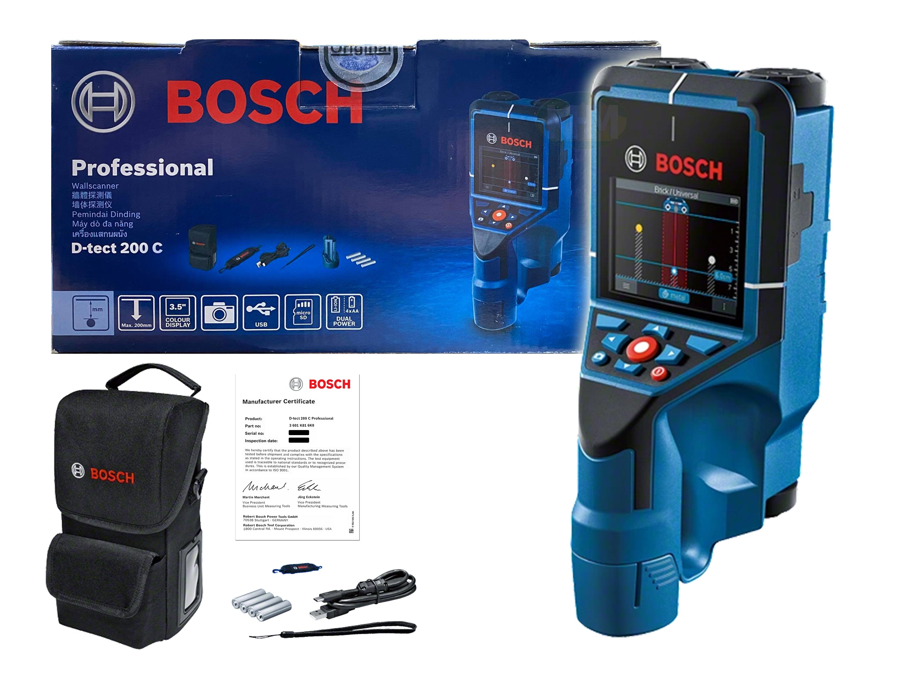 Bosch D-tect 200 C Wall scanner / Floor Scanner – Goldpeak Tools PH